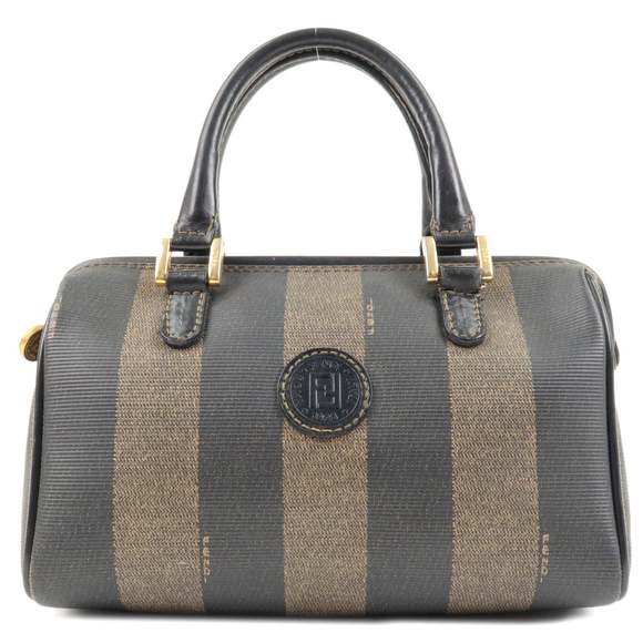 Fendi | Bags | Fendi Pequin Pvc Leather Mini Boston Bag Khaki Black ...
